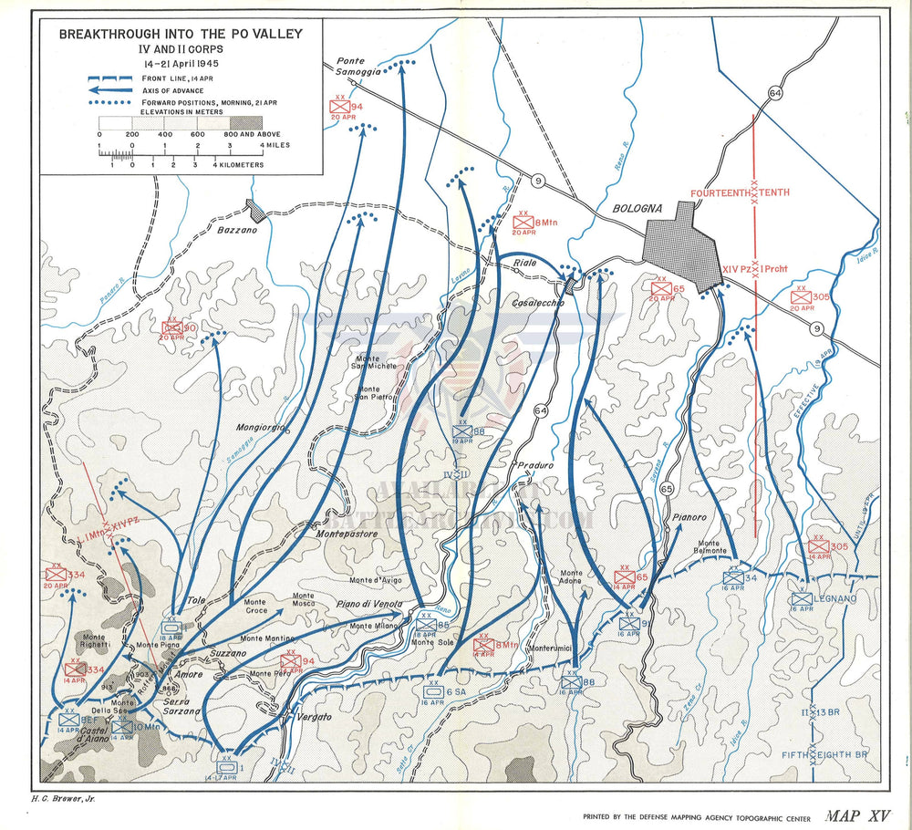 Po Valley, Italy 1945 Battle Map