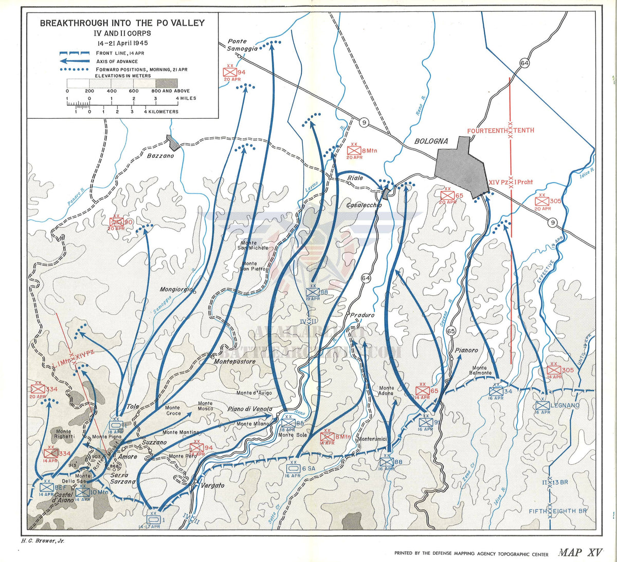 Po Valley, Italy 1945 Battle Map