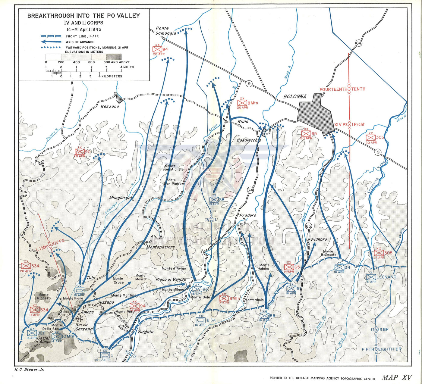 Po Valley, Italy 1945 Battle Map