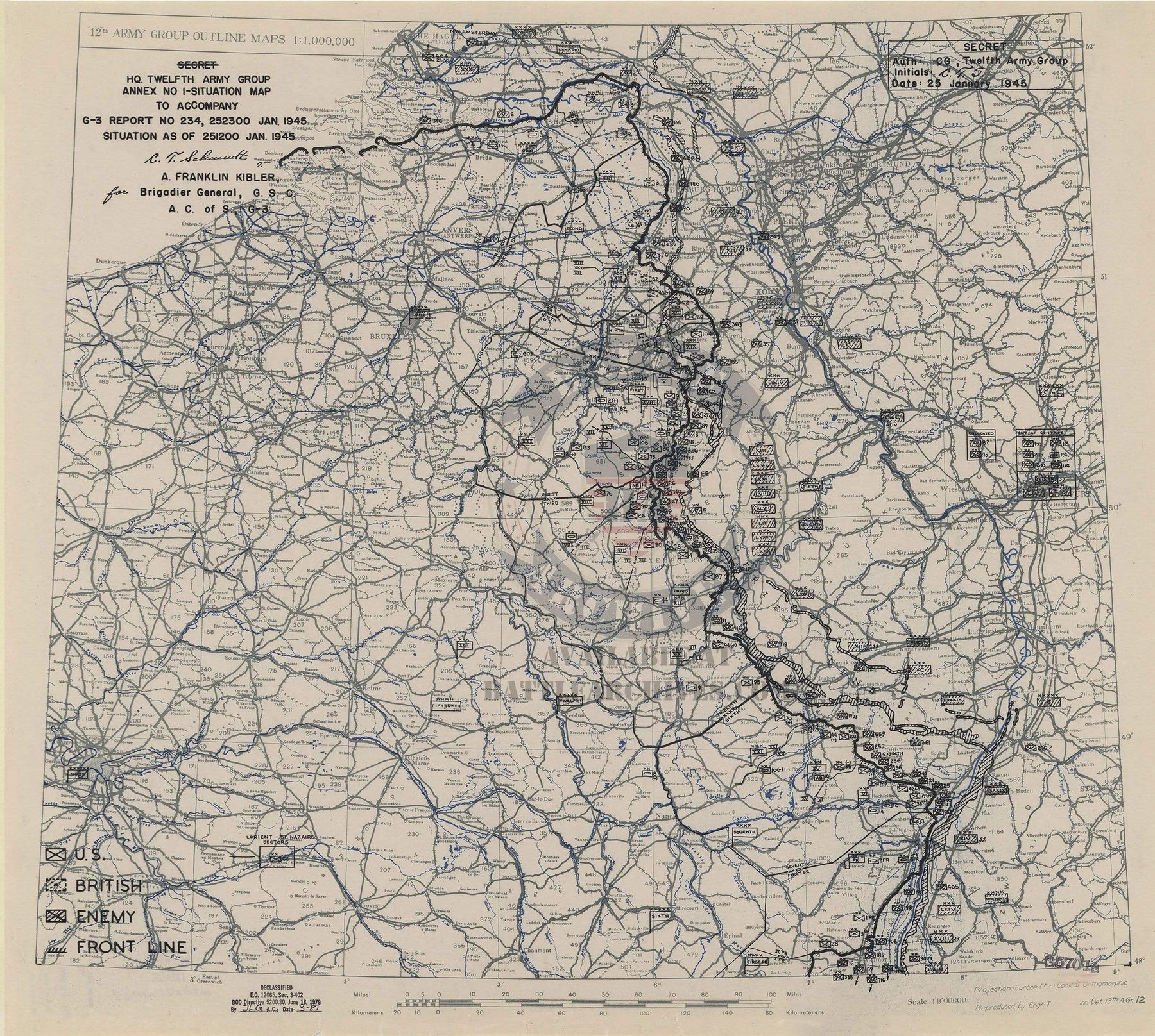 Battle Of The Bulge Map - Front Line Progression Map
