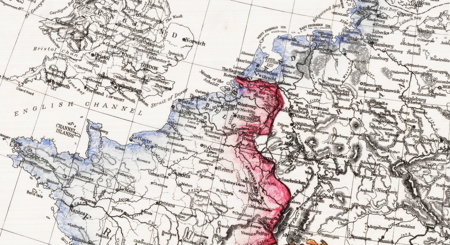 European Theater of Operations Color Map from 1944-1945