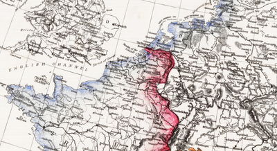 European Theater of Operations Color Map from 1944-1945