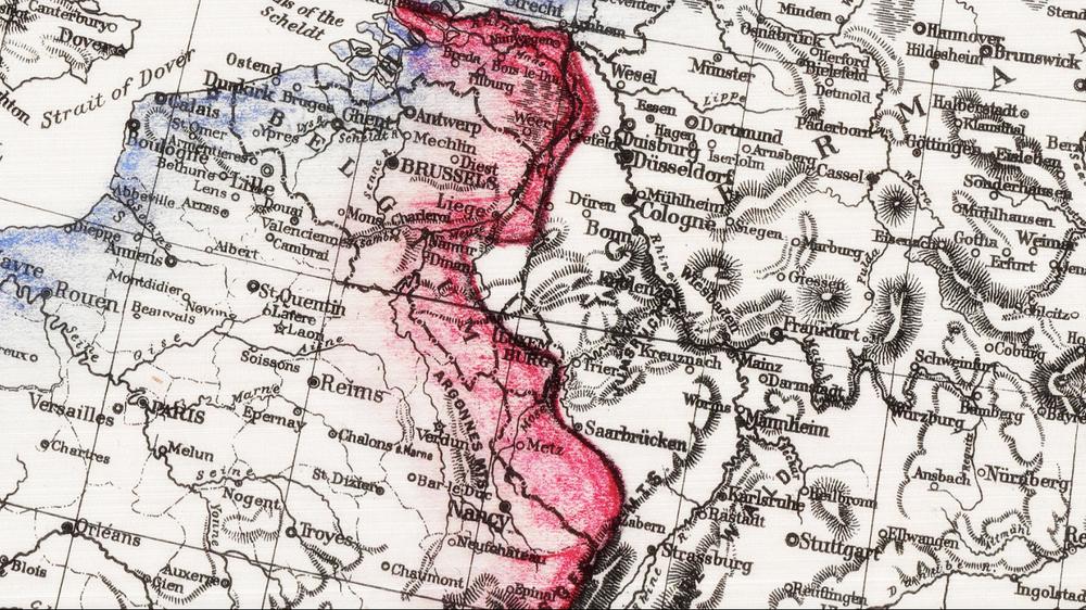 European Theater of Operations Color Map from 1944-1945
