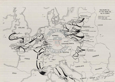 European Theater of Operations Map from 1944-1945