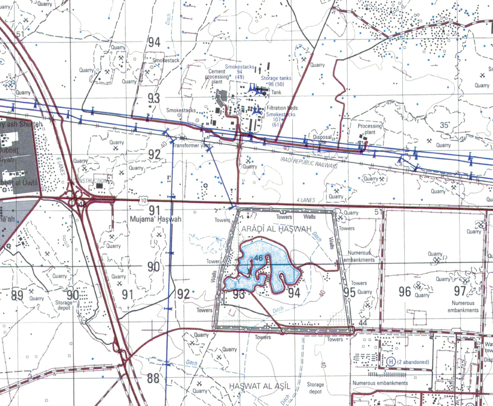 Fallujah, Iraq City Topographical Map