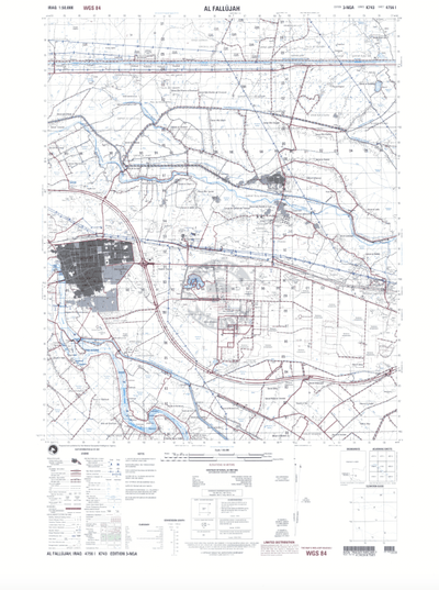 Fallujah, Iraq – 2004 Urban Operations Topographical Map