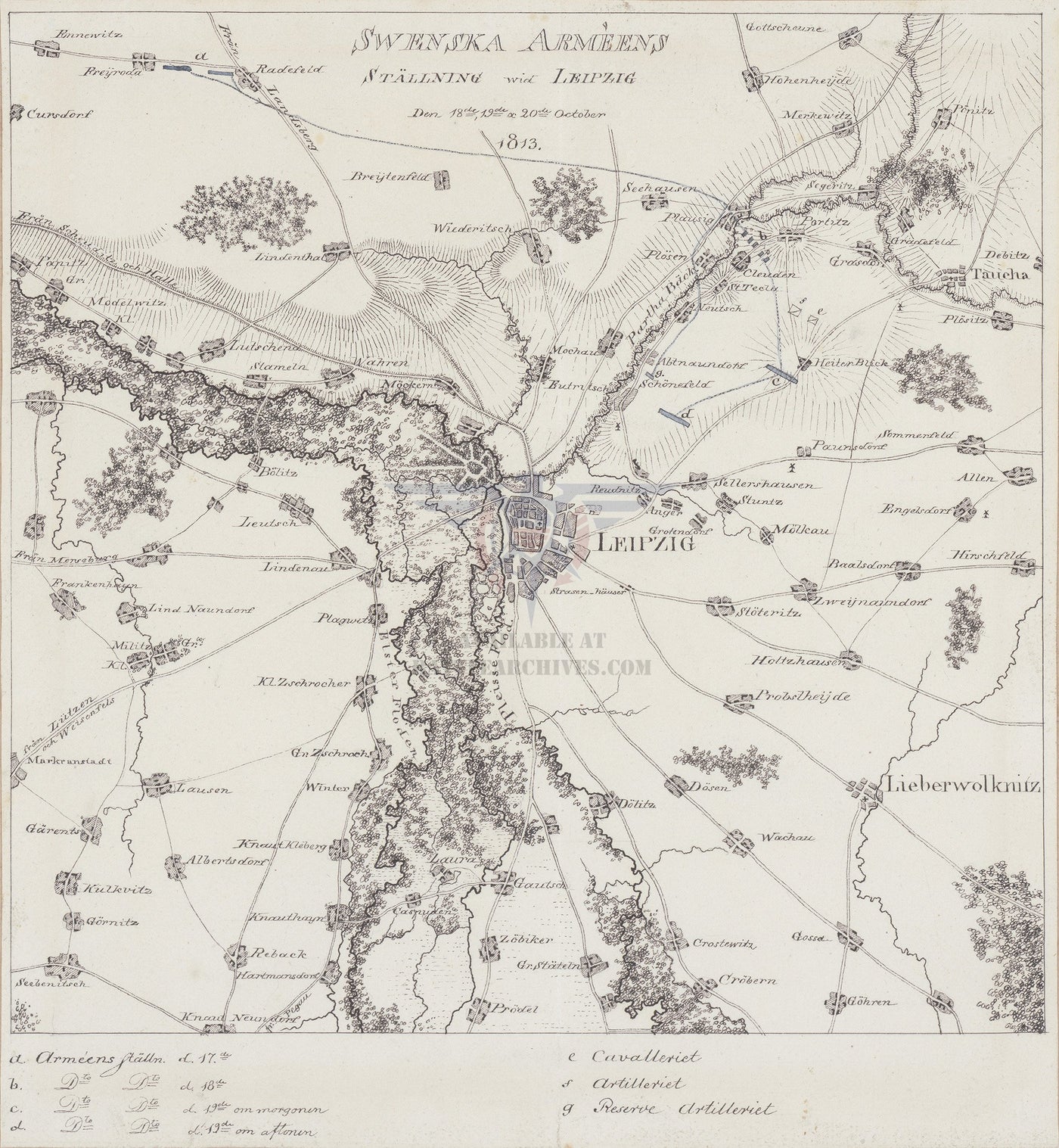 Leipzig (Battle of the Nations) Swedish Battle Map