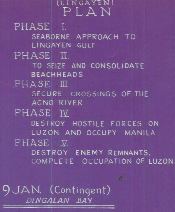 Lingayen Gulf, Philippines Assault Plan Battle Map