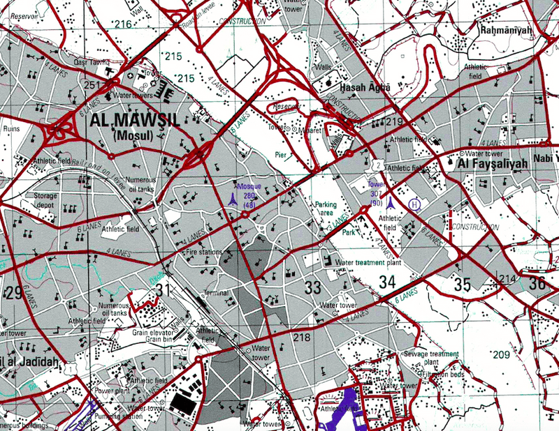 Mosul, Iraq – 2007 City Topographical Map