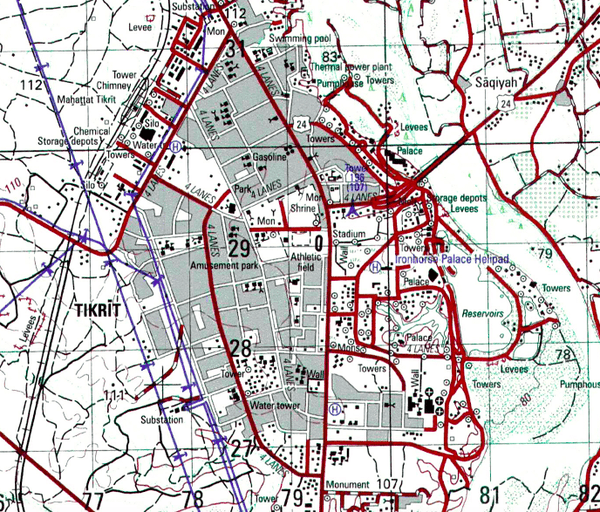 Tikrit, Iraq 2007 City Topographical Map